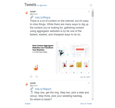 Embed Twitter Feed on Your Website [Full Guide] - Juicer Social